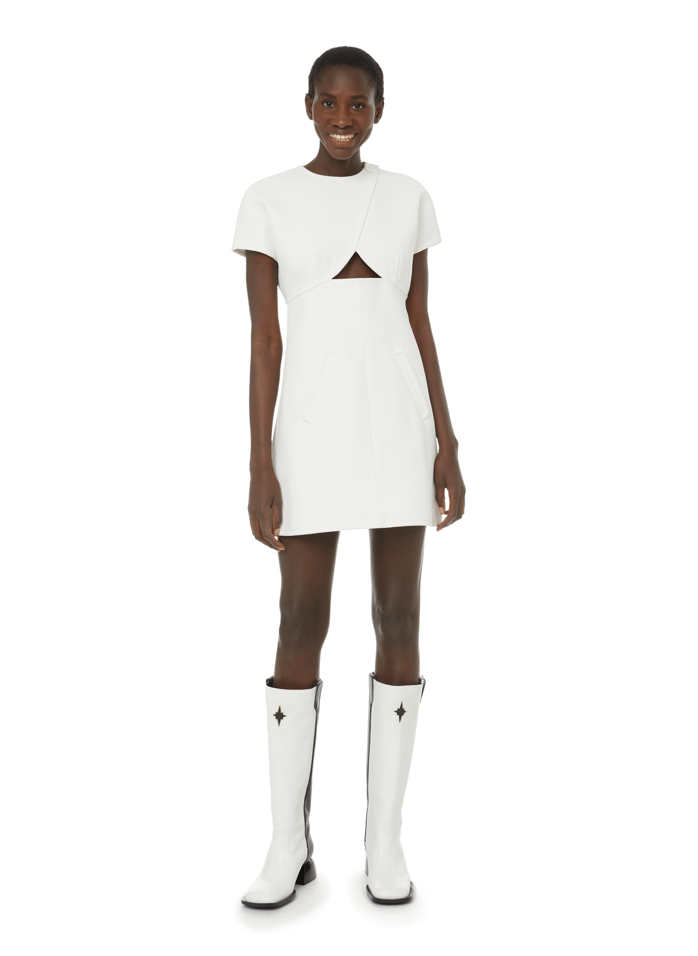 MINI DRESS WITH CUT-OUTS - COURRÈGES for WOMEN | Printemps.com
