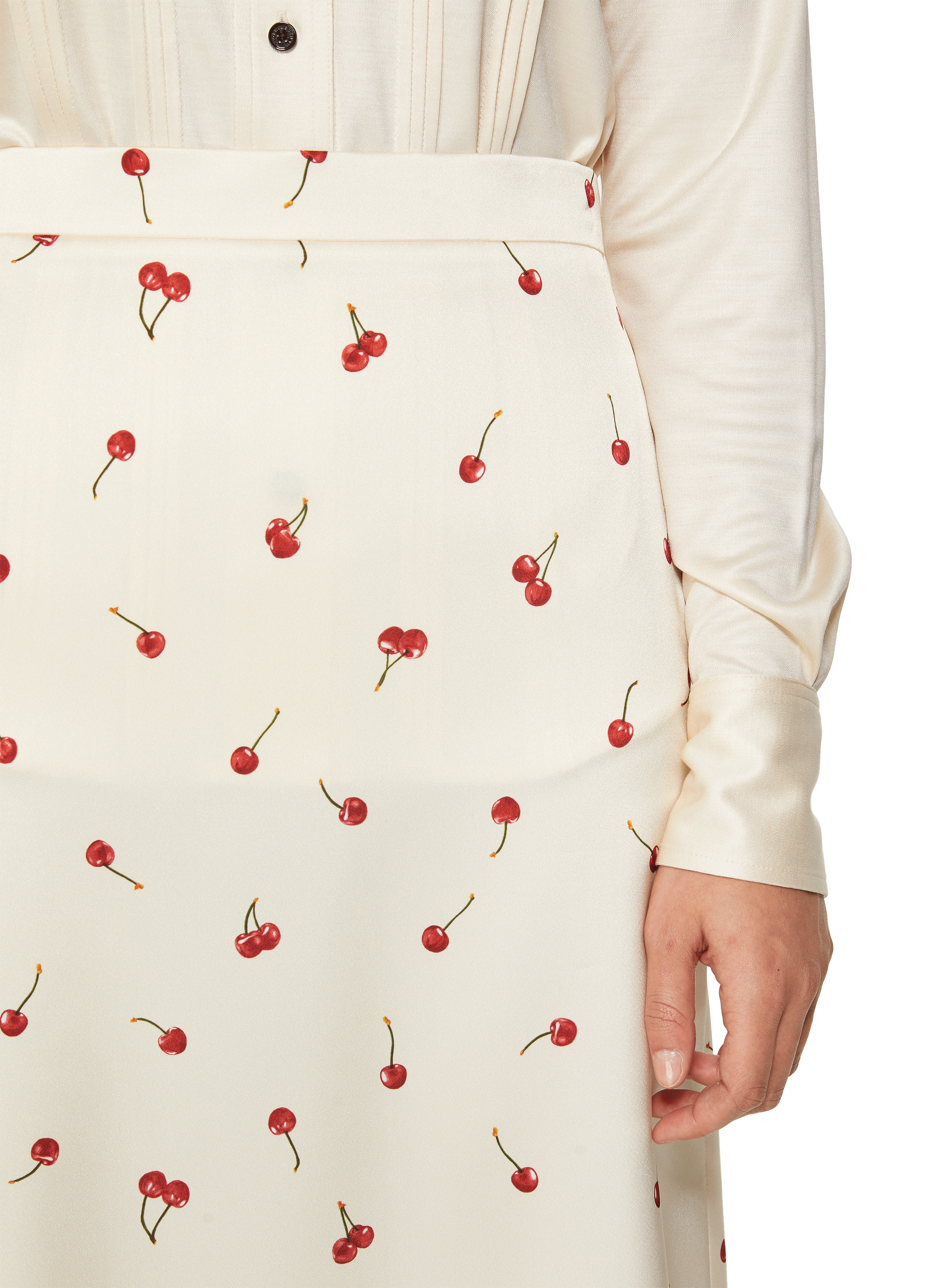CHERRY PRINT MIDI SKIRT - MIU MIU for WOMEN | Printemps.com