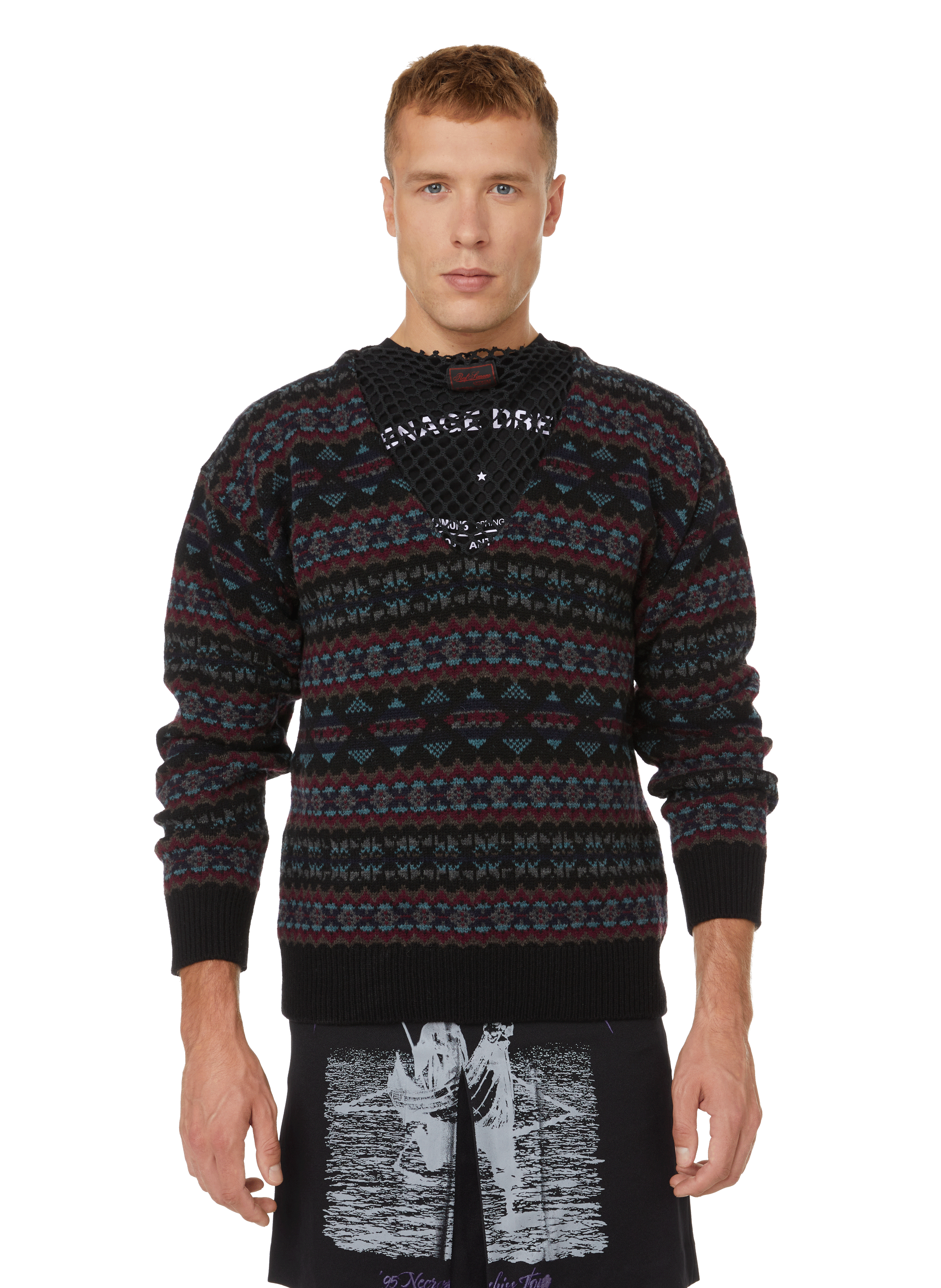 MERINO WOOL JACQUARD JUMPER - RAF SIMONS for MEN | Printemps.com