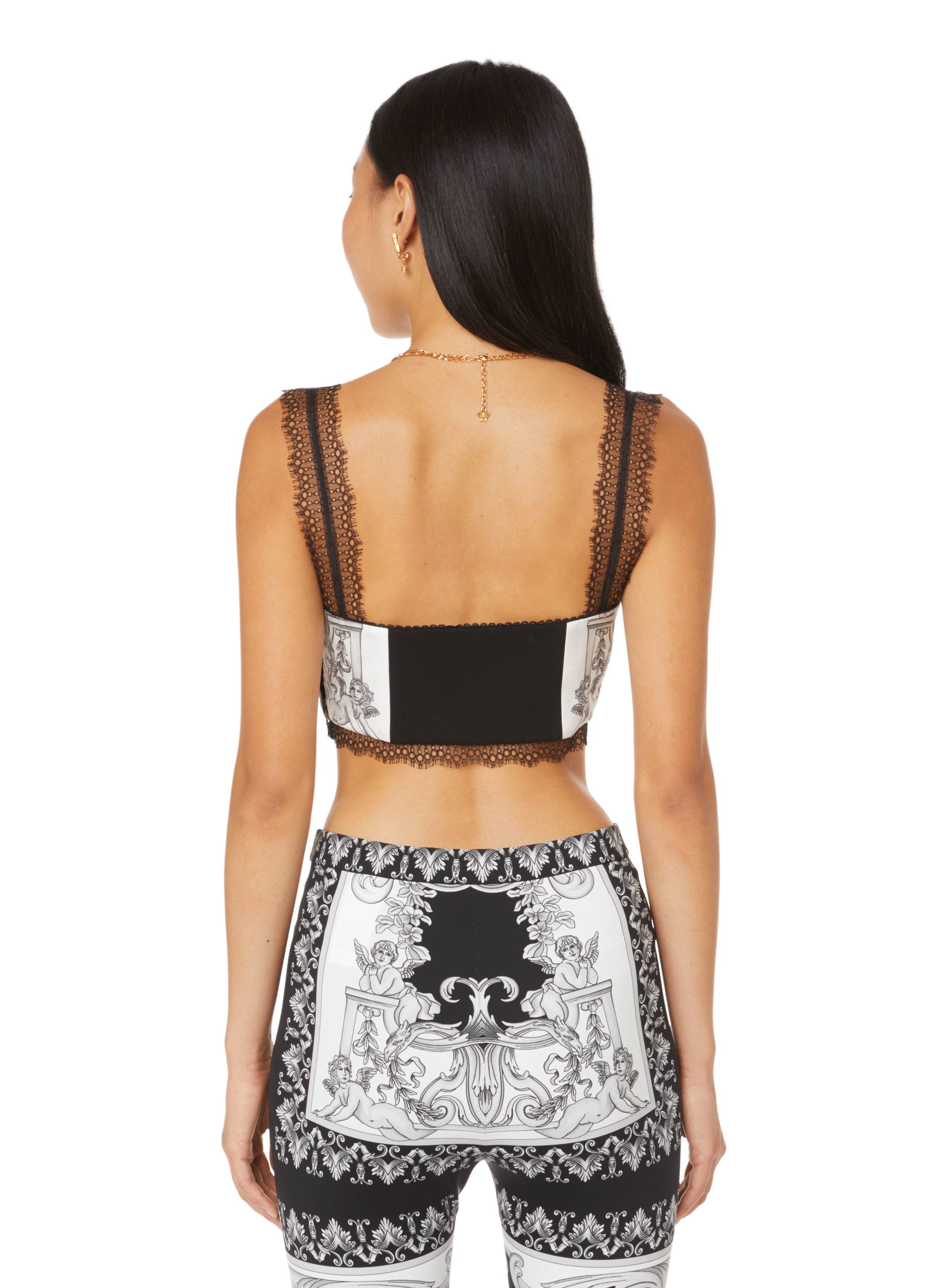 SILVER BAROQUE SILK TOP - VERSACE for WOMEN | Printemps.com