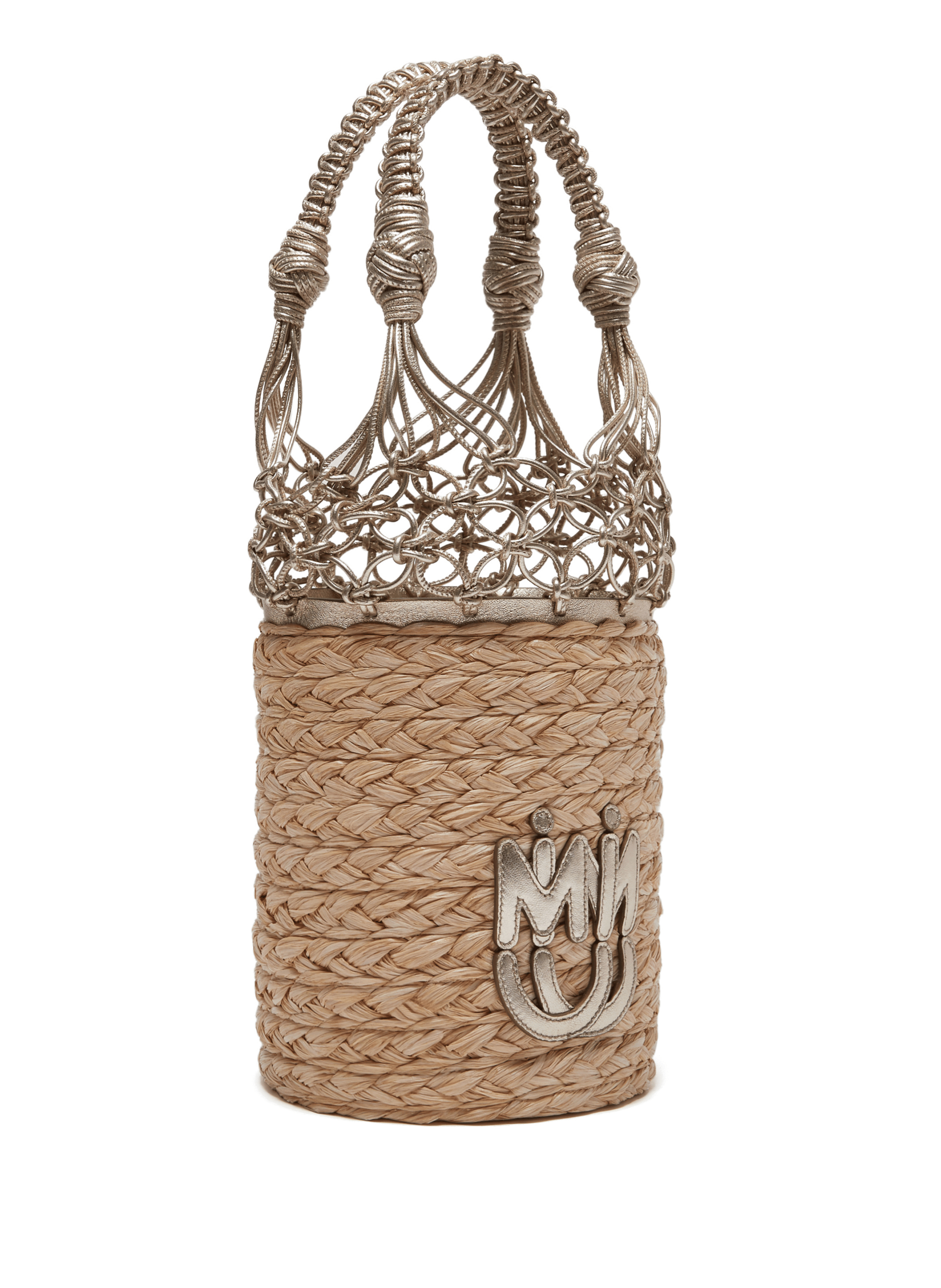 SAC SEAU EN RAPHIA ET CUIR - MIU MIU pour FEMME | Printemps.com