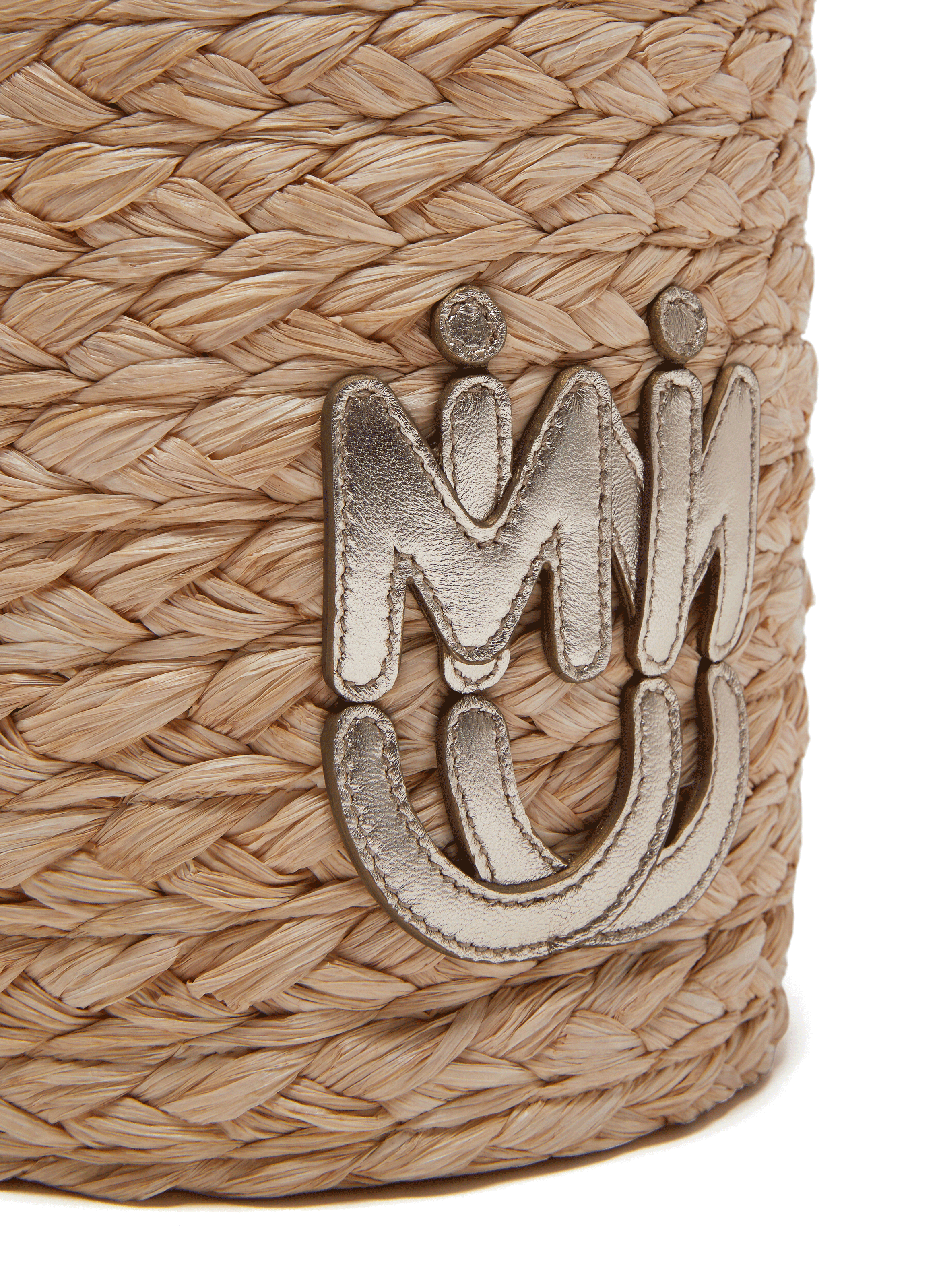 SAC SEAU EN RAPHIA ET CUIR - MIU MIU pour FEMME | Printemps.com