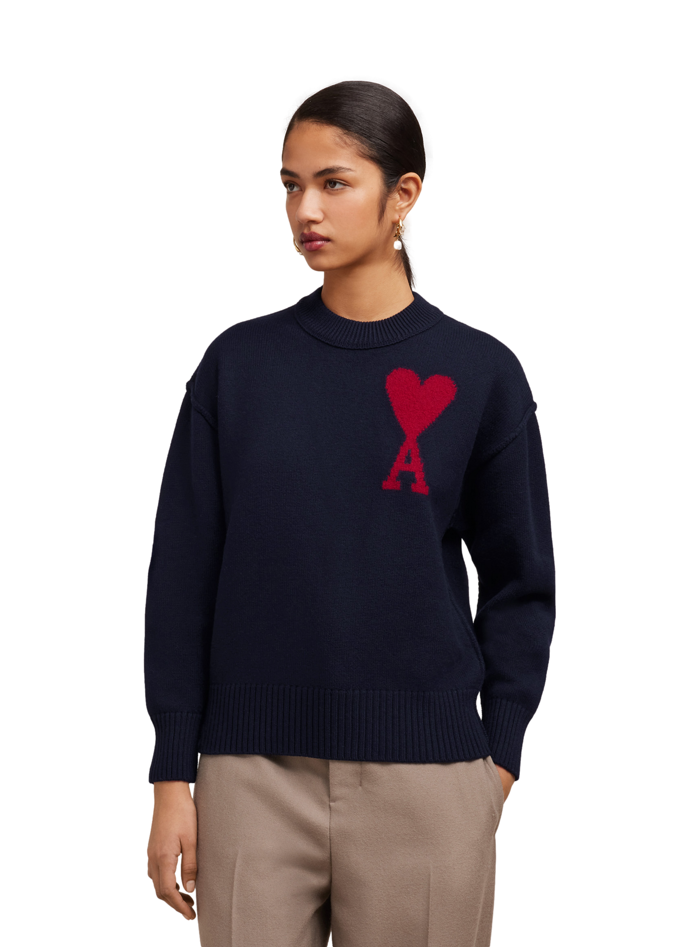 PULL AMI DE COEUR ROUGE UNISEXE - AMI PARIS pour FEMME | Printemps.com