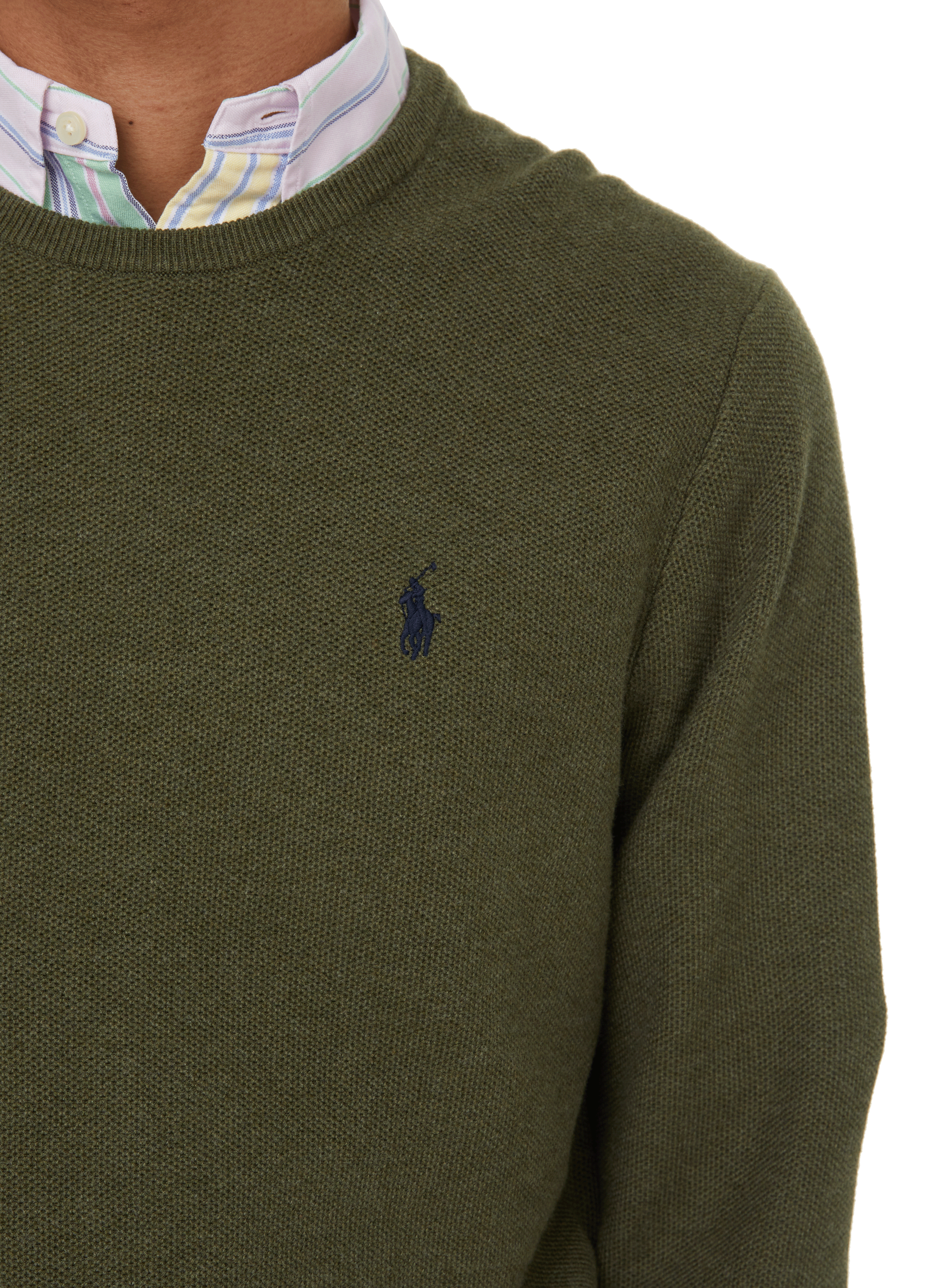 PULL DROIT EN MAILLE PIQUÉ DE COTON - POLO RALPH LAUREN pour HOMME ...