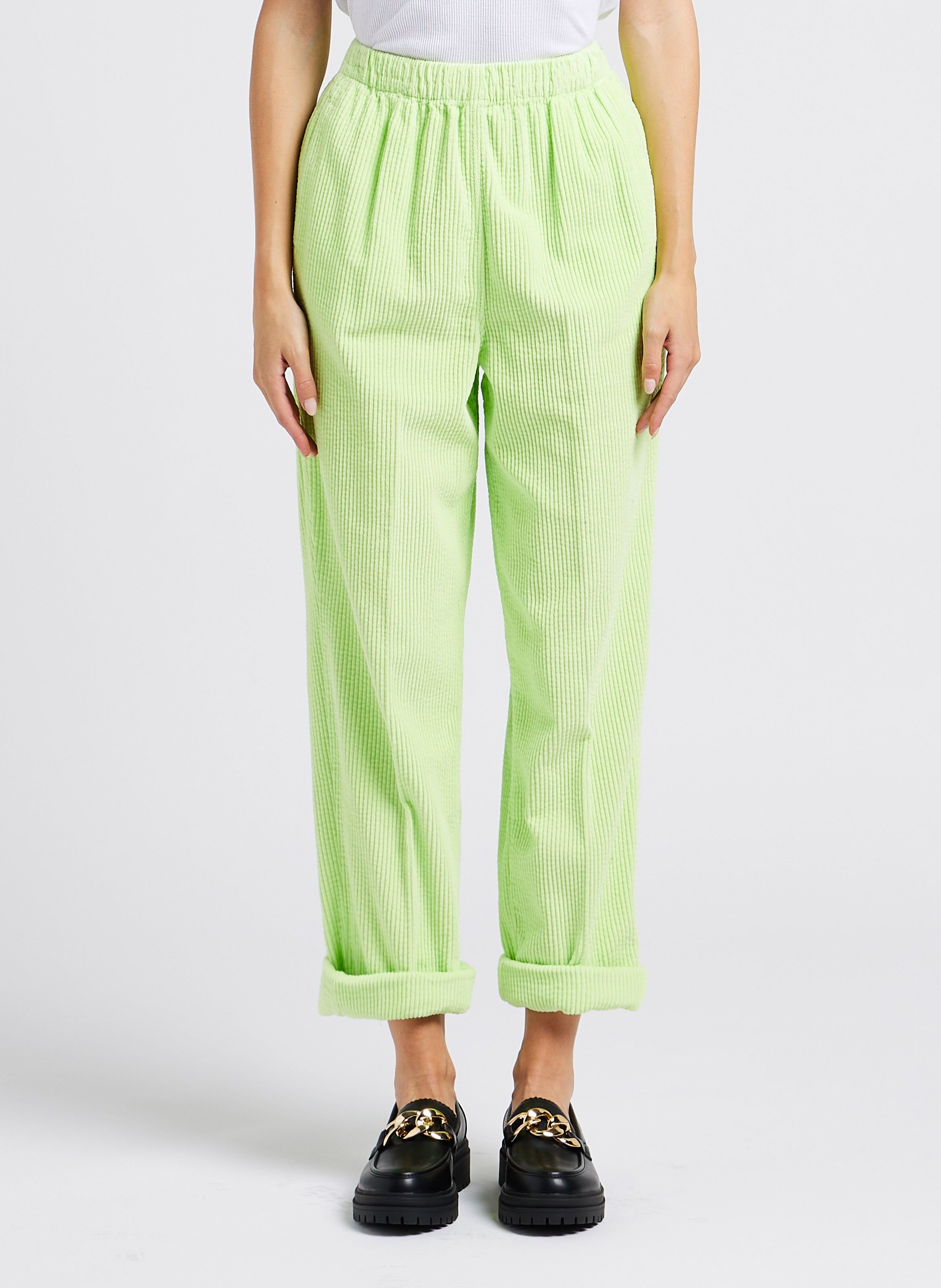 PANTALON LARGE TAILLE HAUTE EN VELOURS CÔTELÉ PADOW - AMERICAN VINTAGE ...