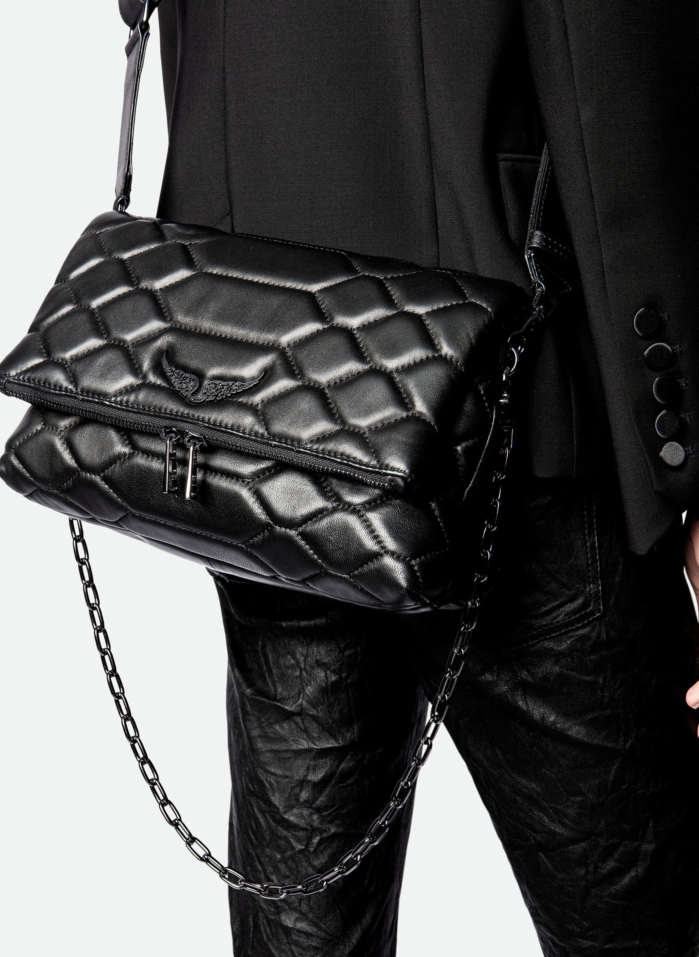 SAC BANDOULIèRE EN CUIR MATELASSé ROCKY XL - ZADIG&VOLTAIRE pour FEMME ...