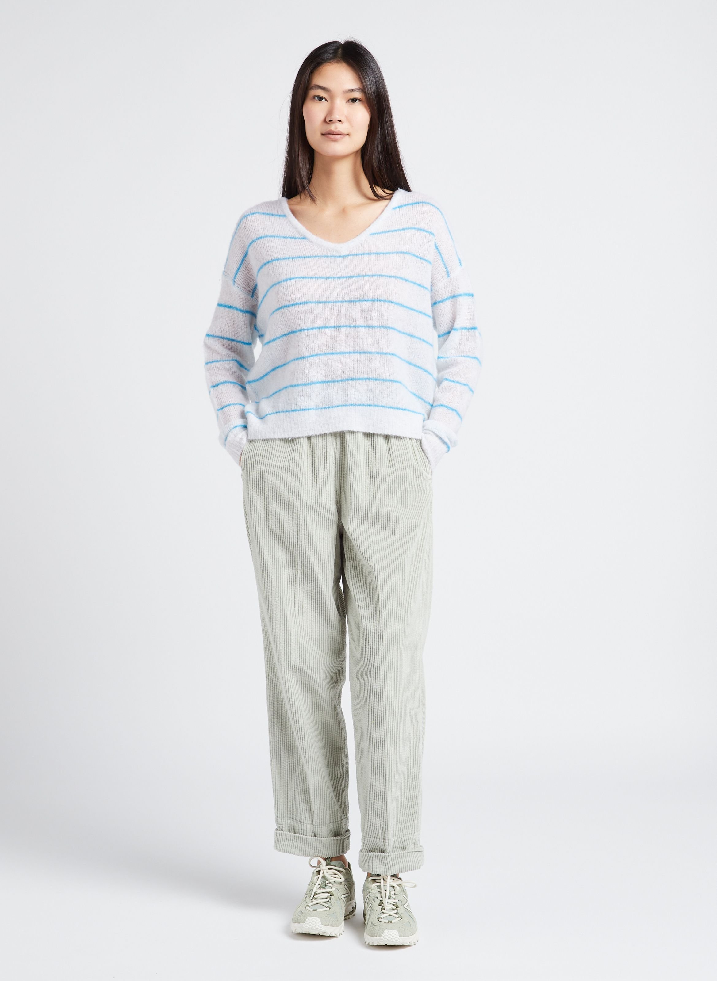 PANTALON DROIT EN VELOURS CôTELé ET EN COTON PADOW - AMERICAN VINTAGE ...