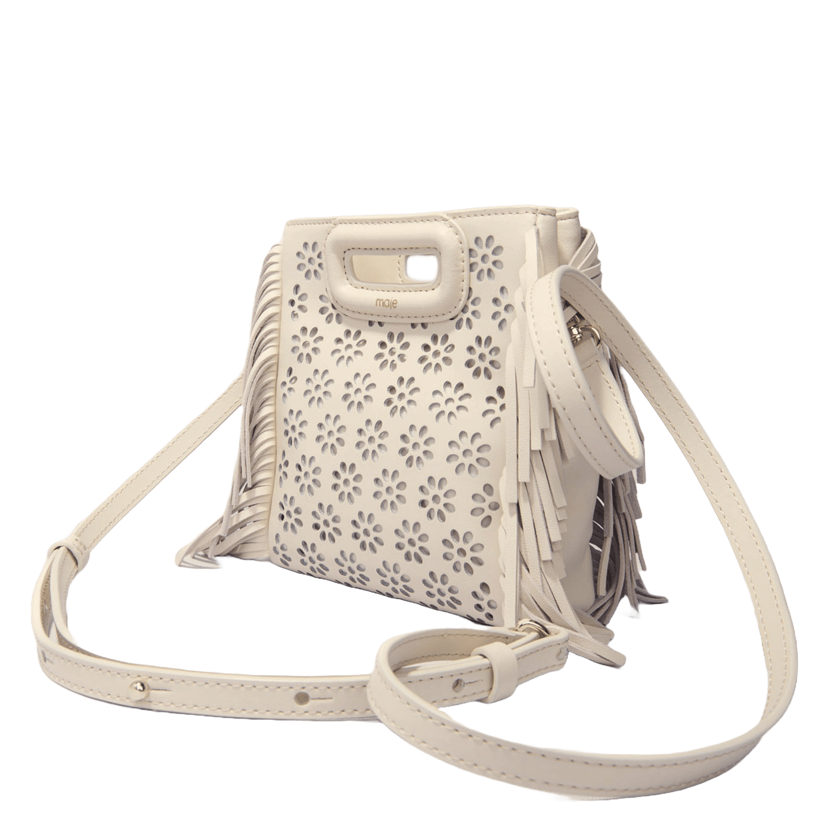Sac Bandoulière Fleuri à Franges M Mini - Maje Femme | Printemps.com