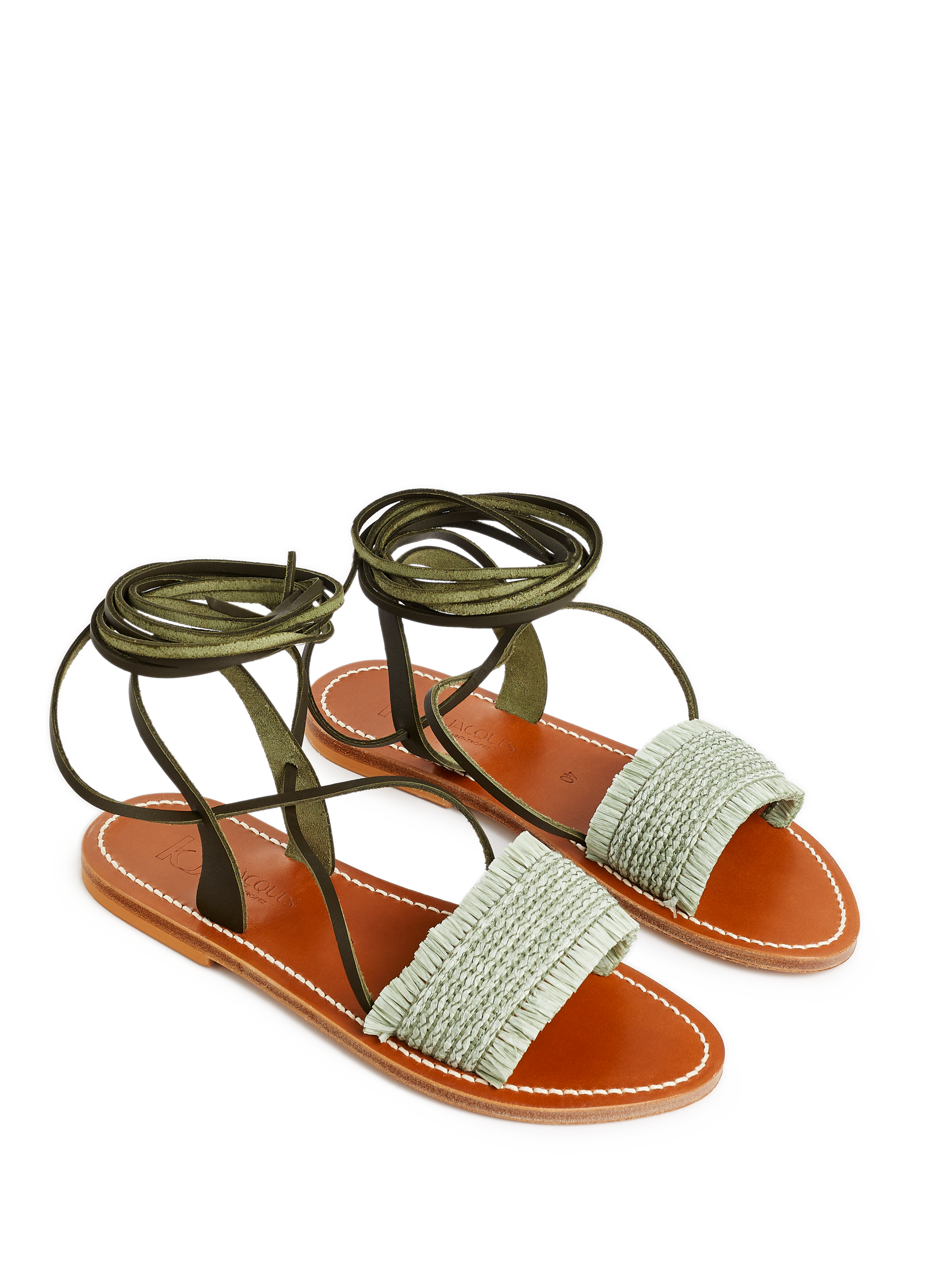 SANDALES PLATES EN CUIR - K. JACQUES pour FEMME | Printemps.com