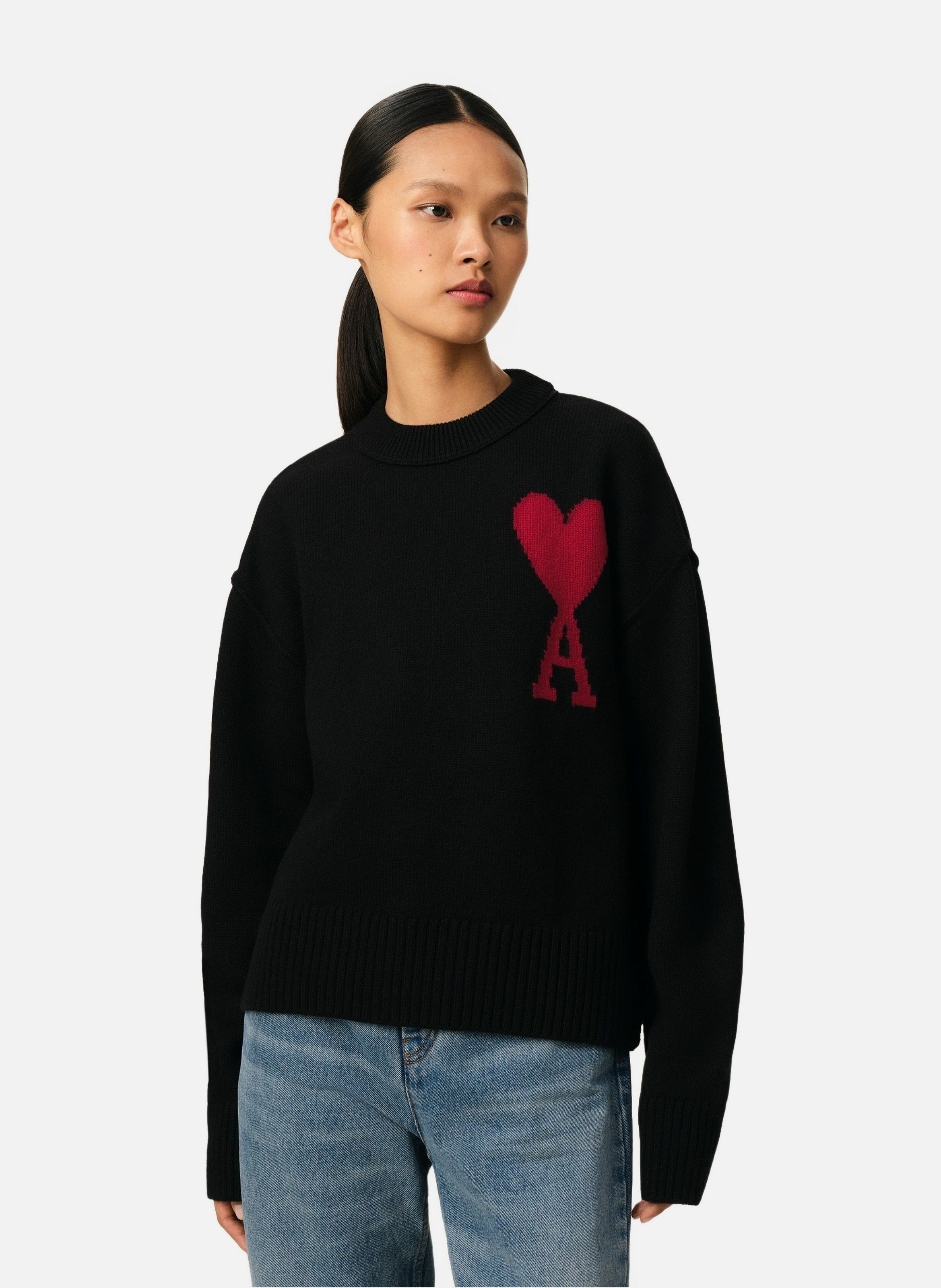 Pull Ami De Coeur Rouge Unisexe - Ami Paris Femme | Printemps.com