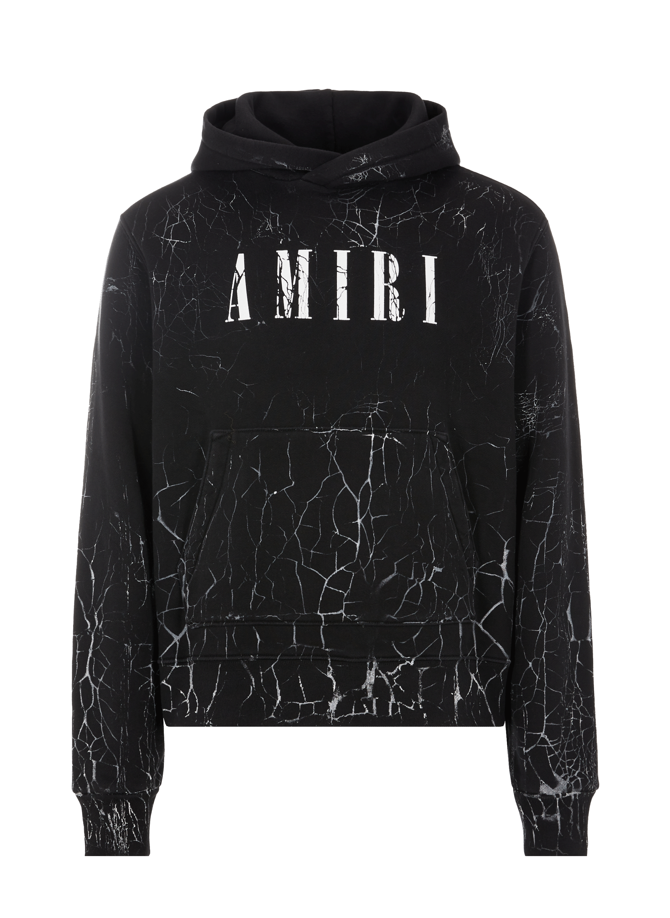 SWEAT À CAPUCHE EFFET CRAQUELÉ EN COTON - AMIRI pour HOMME | Printemps.com