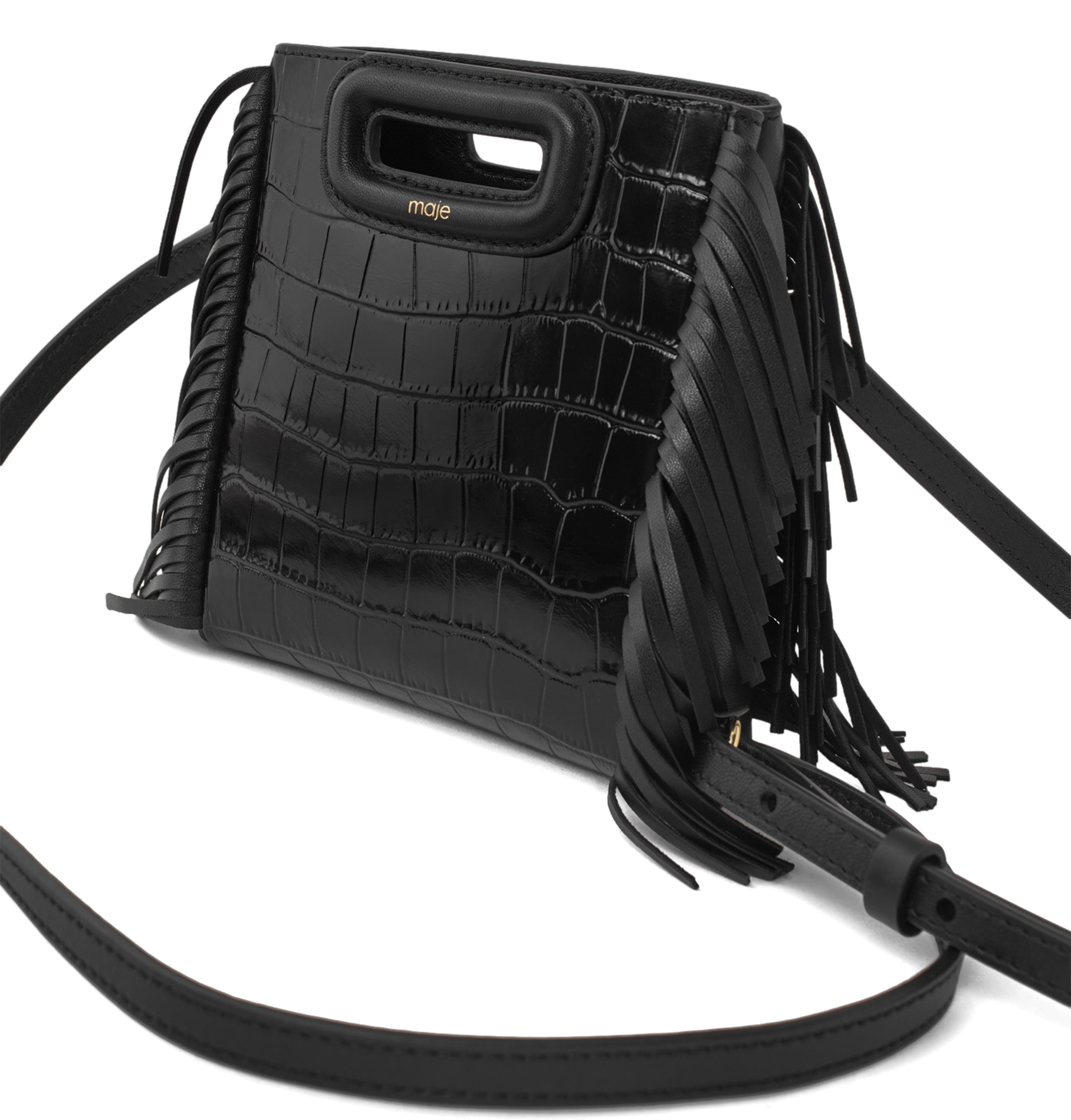 Sac Bandoulière En Cuir Embossé Croco M Mini - Maje Femme | Printemps.com