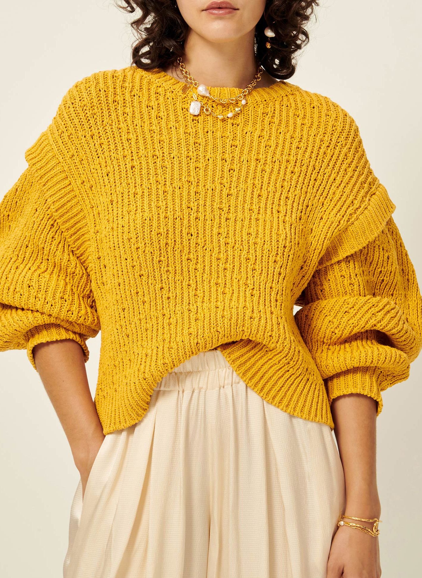 PULL AMPLE COL ROND EN COTON MéLANGé CAMPOBELLO - SESSUN pour FEMME | Printemps.com