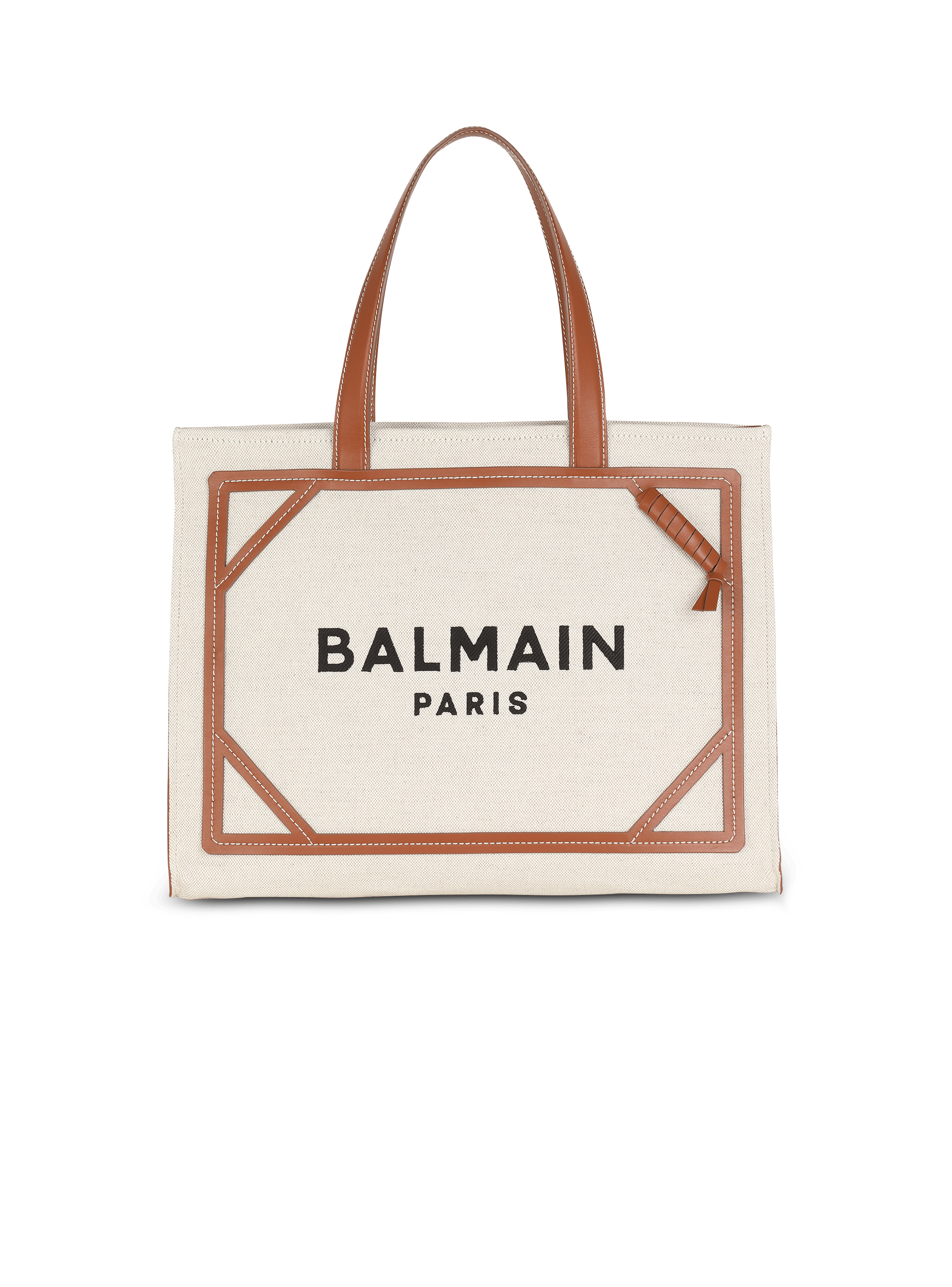 SAC CABAS B-ARMY 42 EN TOILE ET DéTAILS CUIR - BALMAIN pour FEMME ...