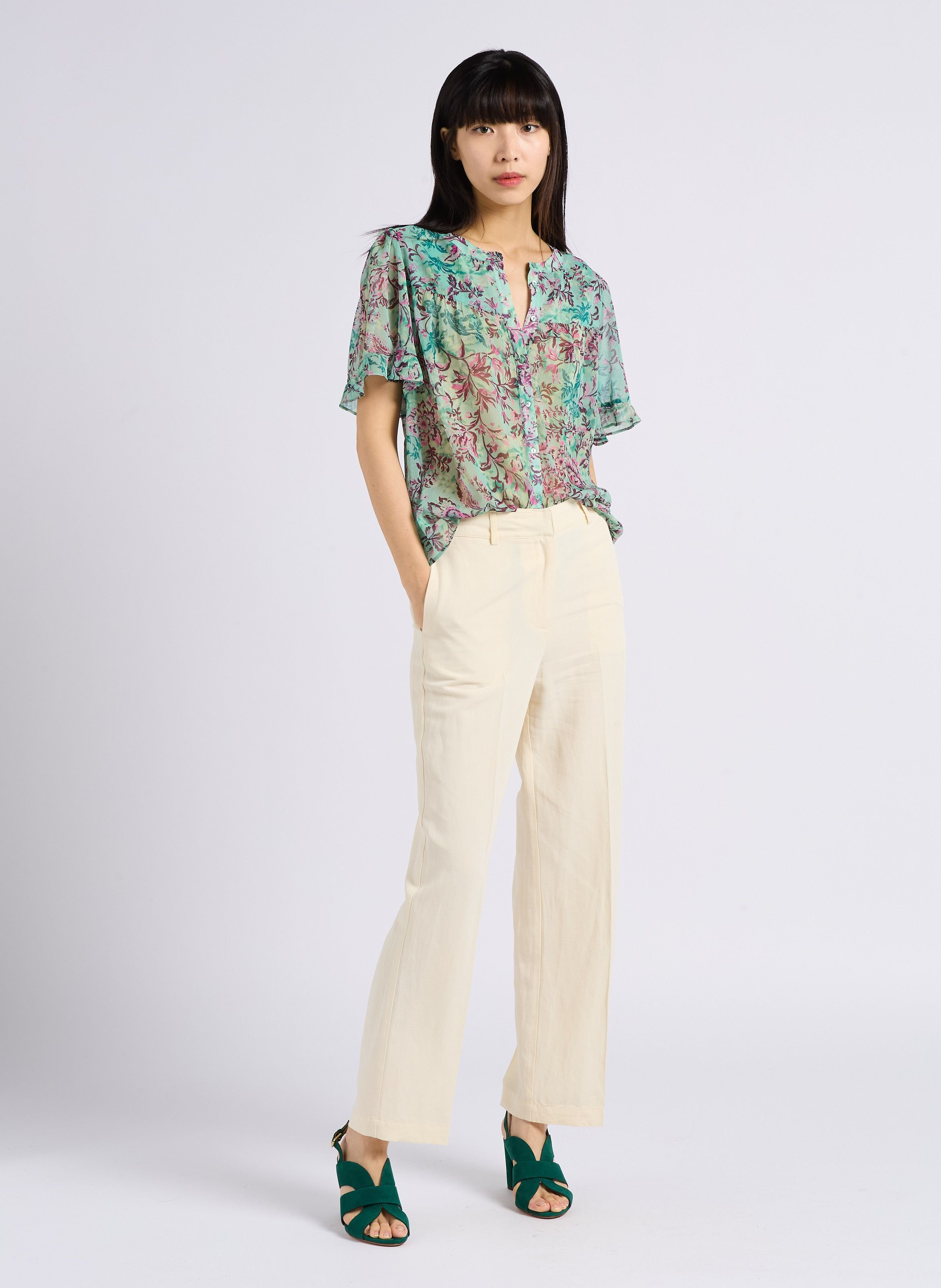 SANDALES à TALON EN CUIR CRAQUELé N55 - RIVECOUR pour FEMME | Printemps.com