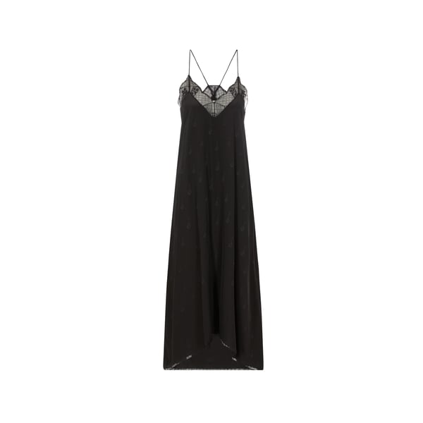 Zadig And Voltaire Robe Caraco Longue En Soie Modesens