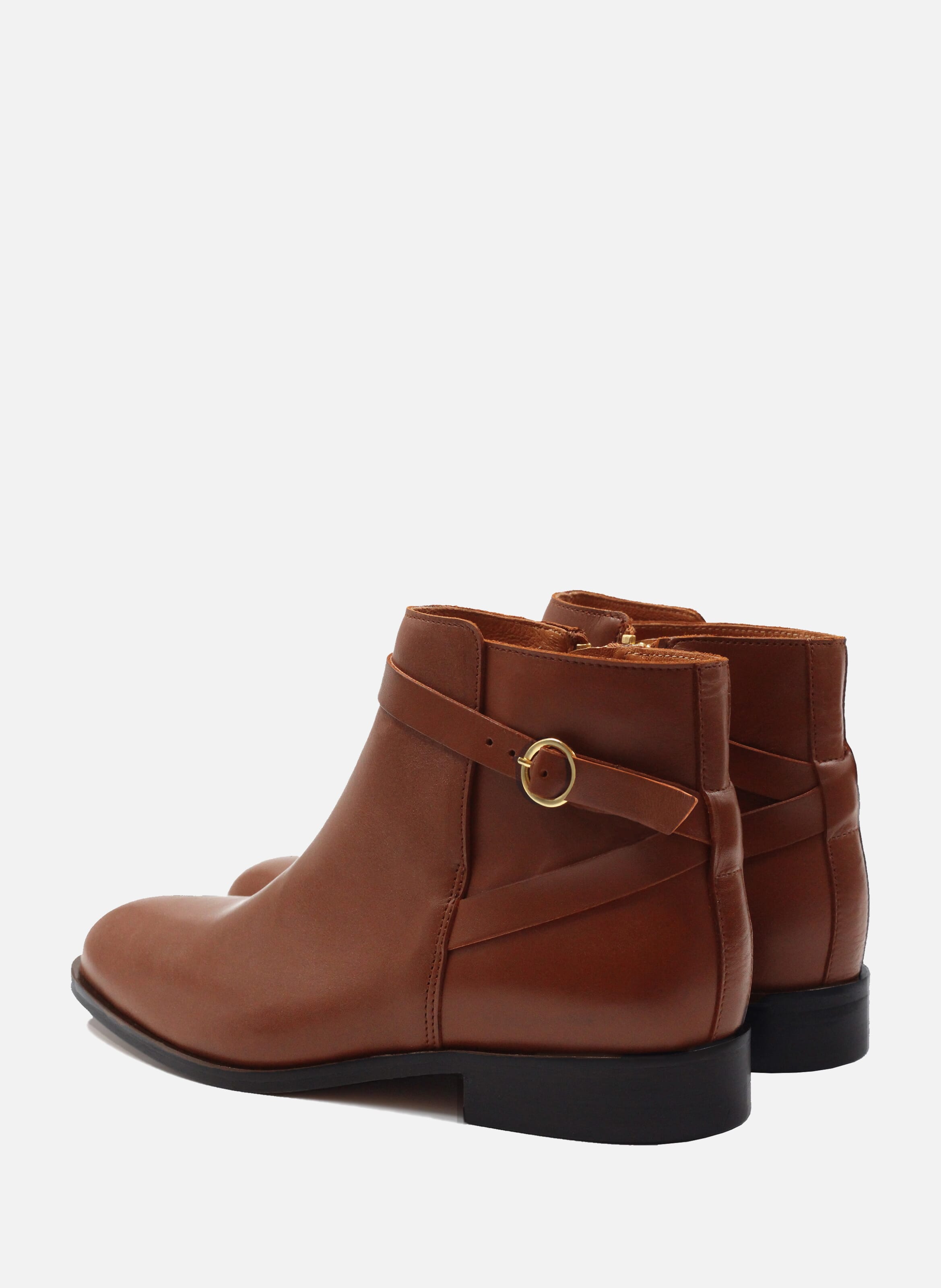 BOTTINES CAVALIèRES PLATES CUIR LISSE - JULES & JENN pour FEMME ...