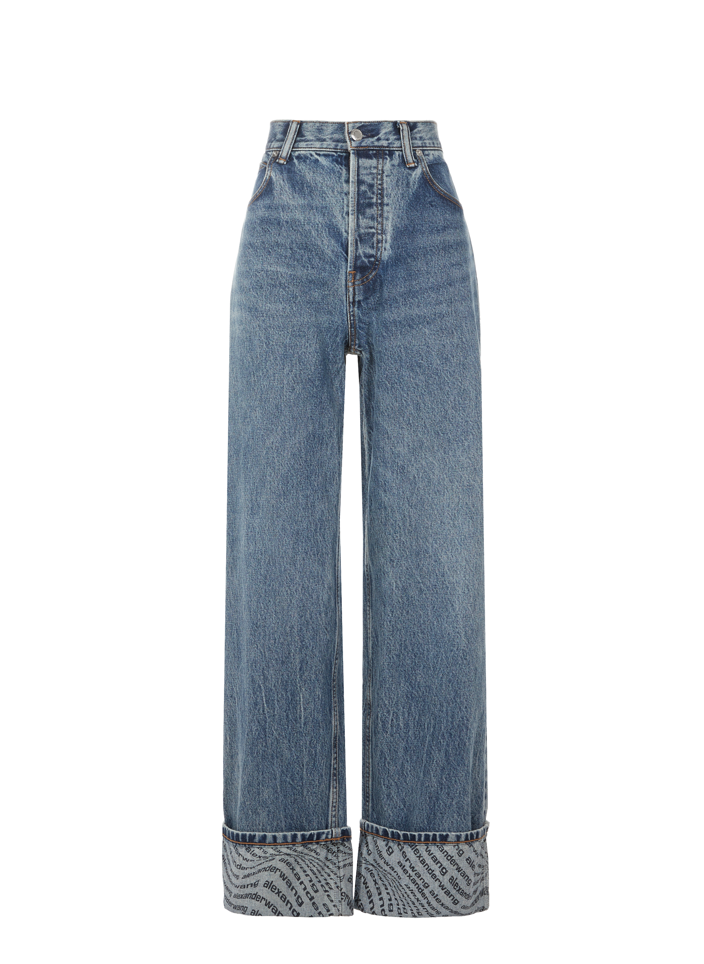 JEAN LARGE À OURLET EN COTON - ALEXANDER WANG pour FEMME | Printemps.com
