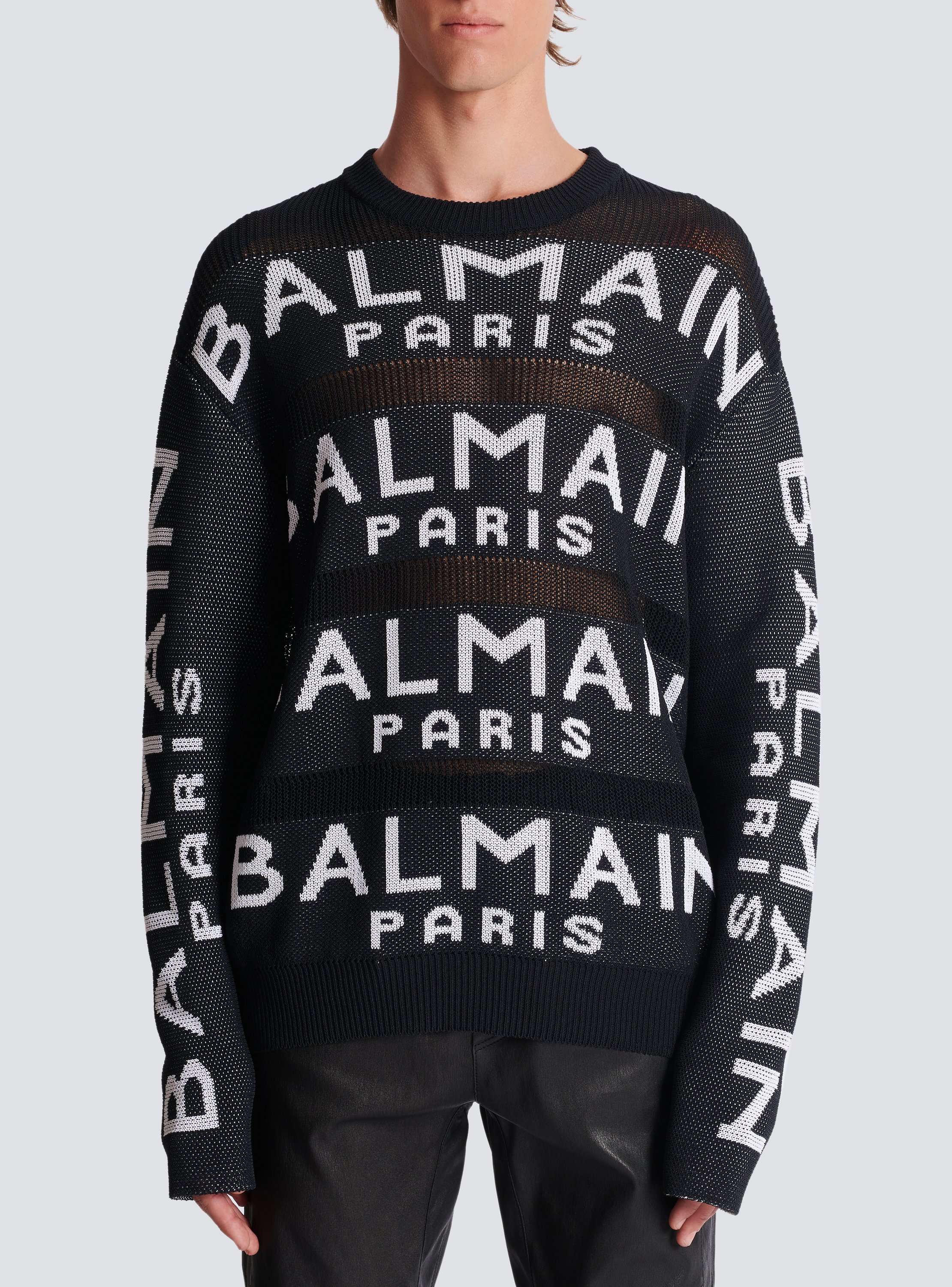PULL EN MAILLE à LOGO BALMAIN - BALMAIN pour HOMME | Printemps.com