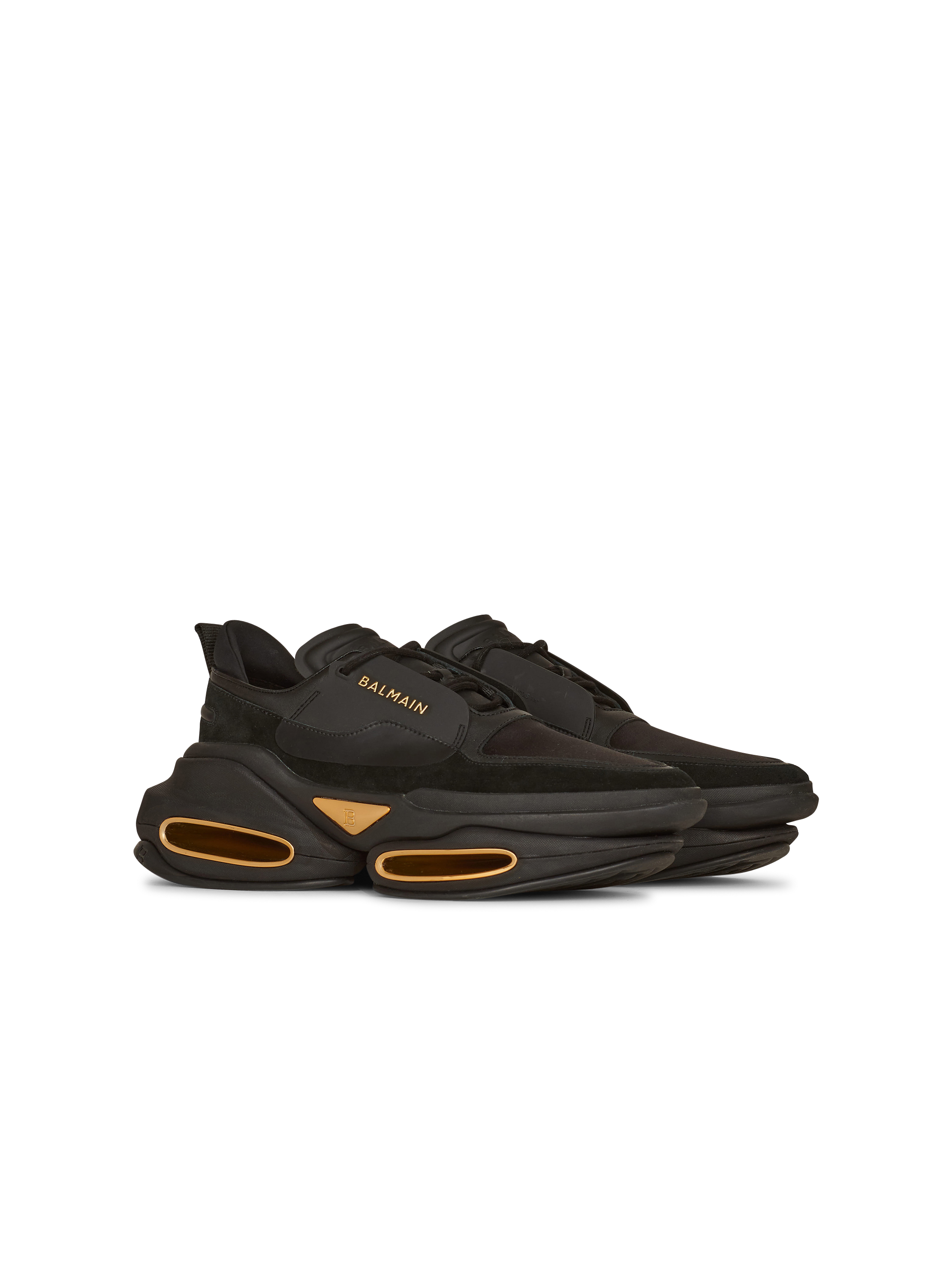 BASKETS B-BOLD EN CUIR ET CUIR SUéDé - BALMAIN pour HOMME | Printemps.com