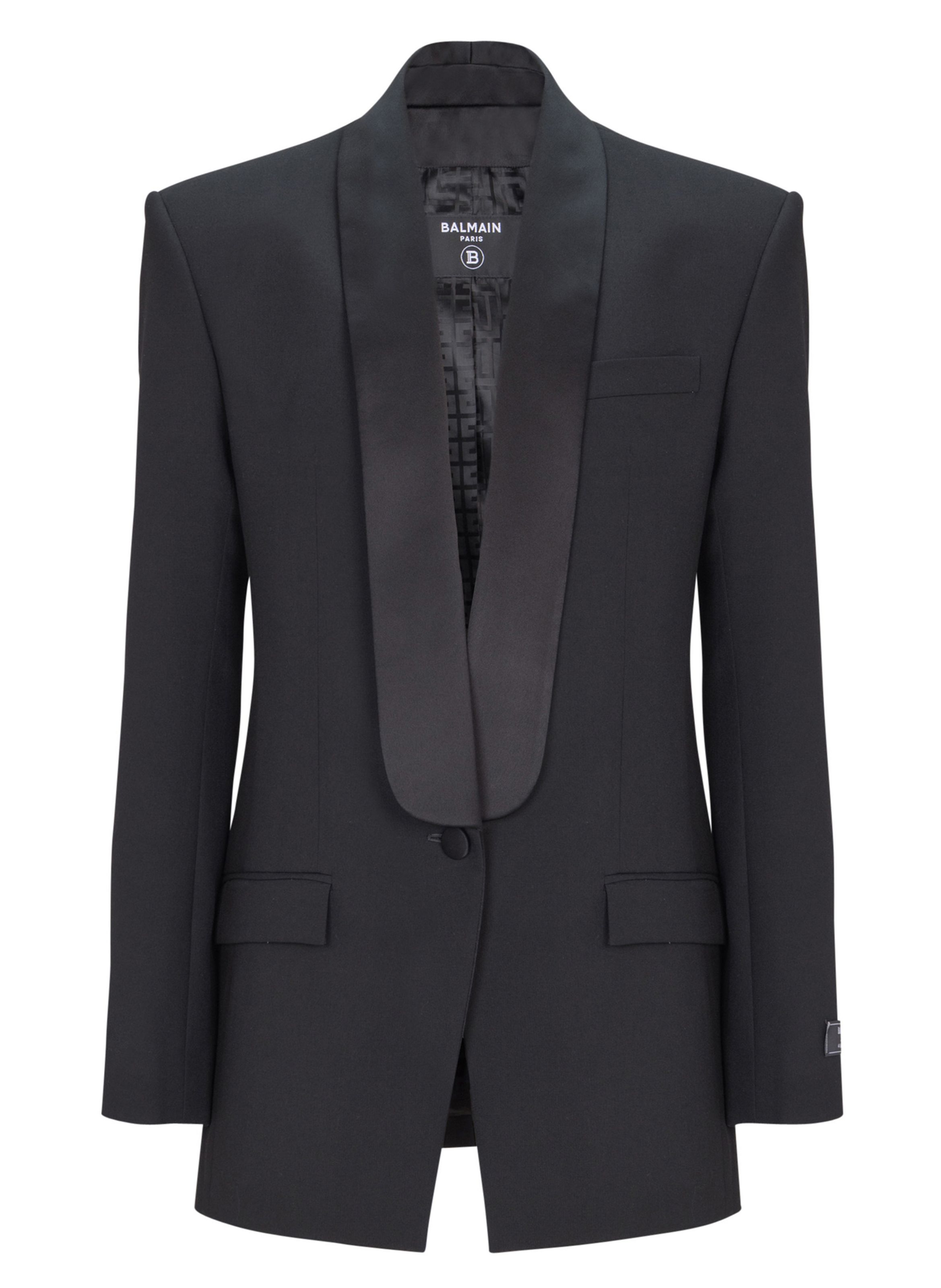 Veste de smoking en laine Noir Balmain - Homme | Printemps.com