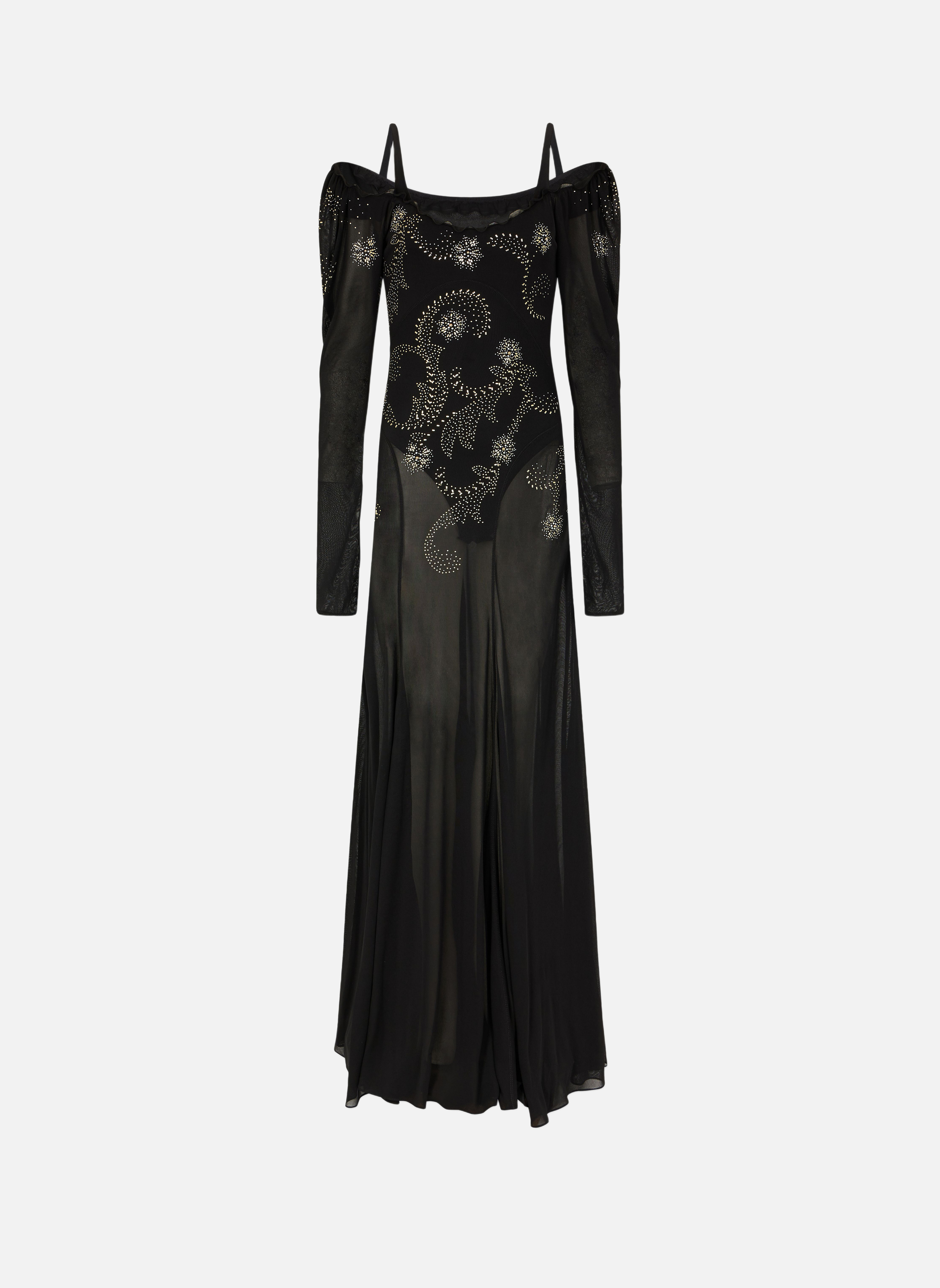 Robe longue en jersey Noir Rabanne - Femme | Printemps.com
