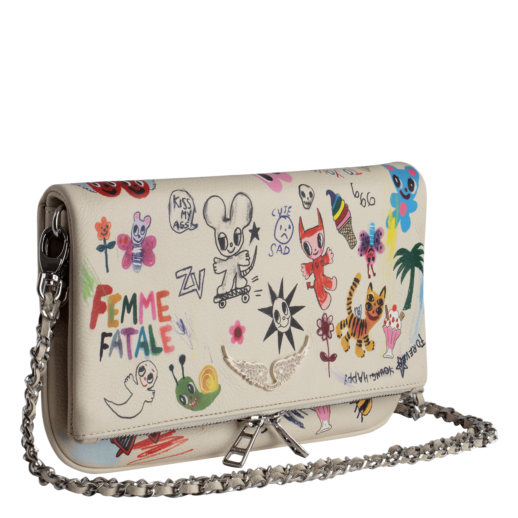 POCHETTE EN CUIR GRAINé ROCK - ZADIG&VOLTAIRE pour FEMME | Printemps.com