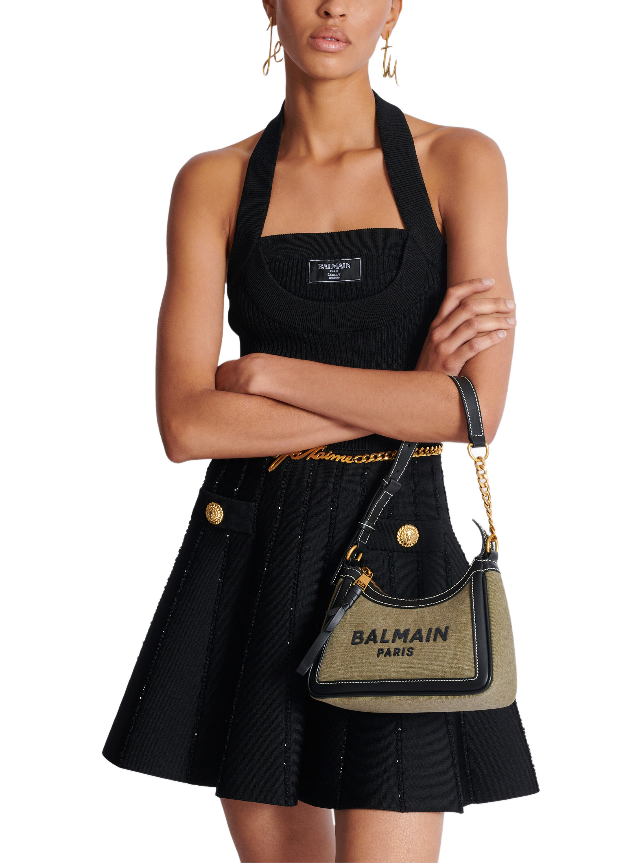 Sac B-army Canvas En Toile Et Cuir - Balmain Femme | Printemps.com