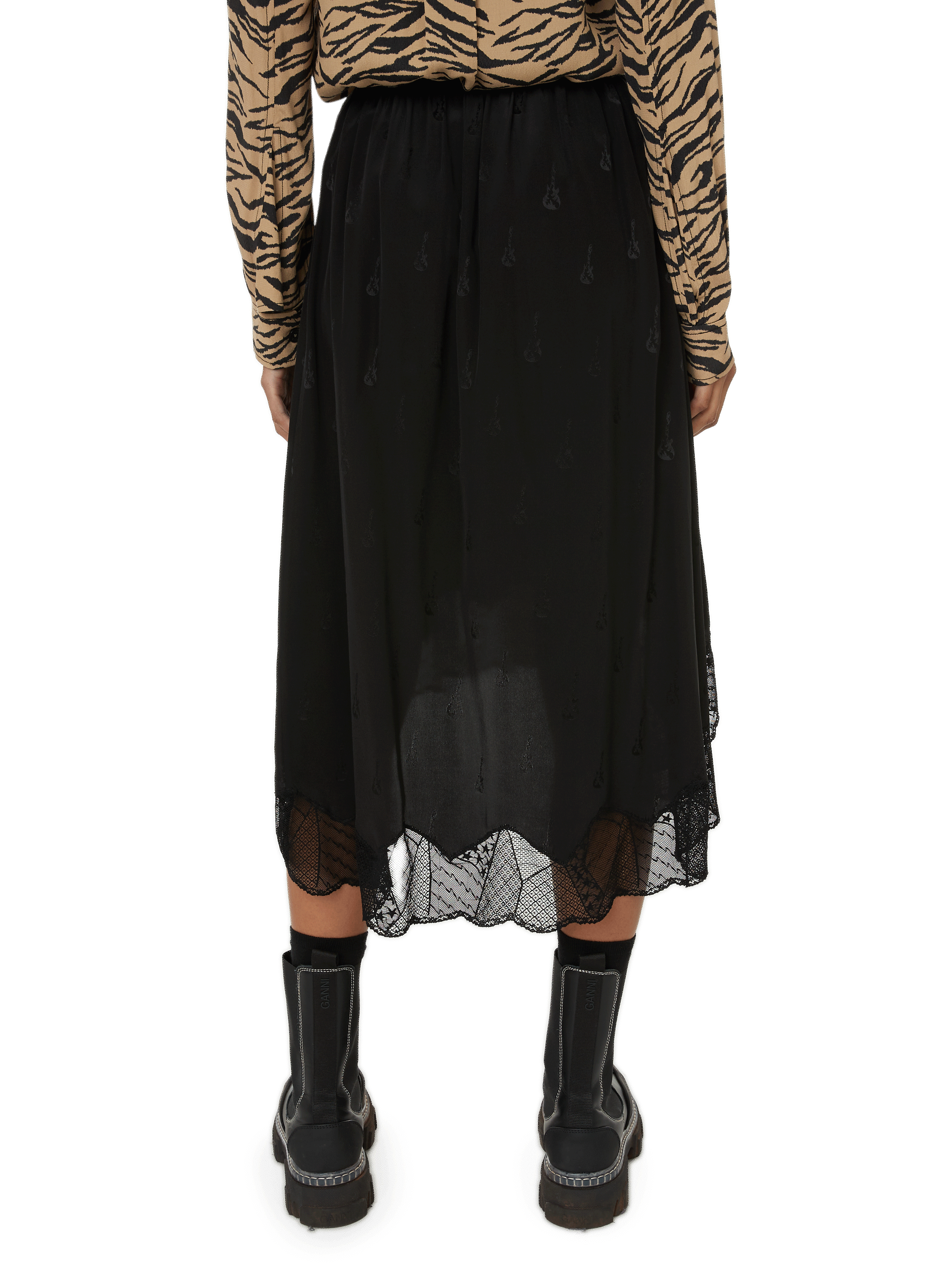 JUPE MIDI JOSLIN JAC GUITAR EN SOIE - ZADIG&VOLTAIRE pour FEMME ...