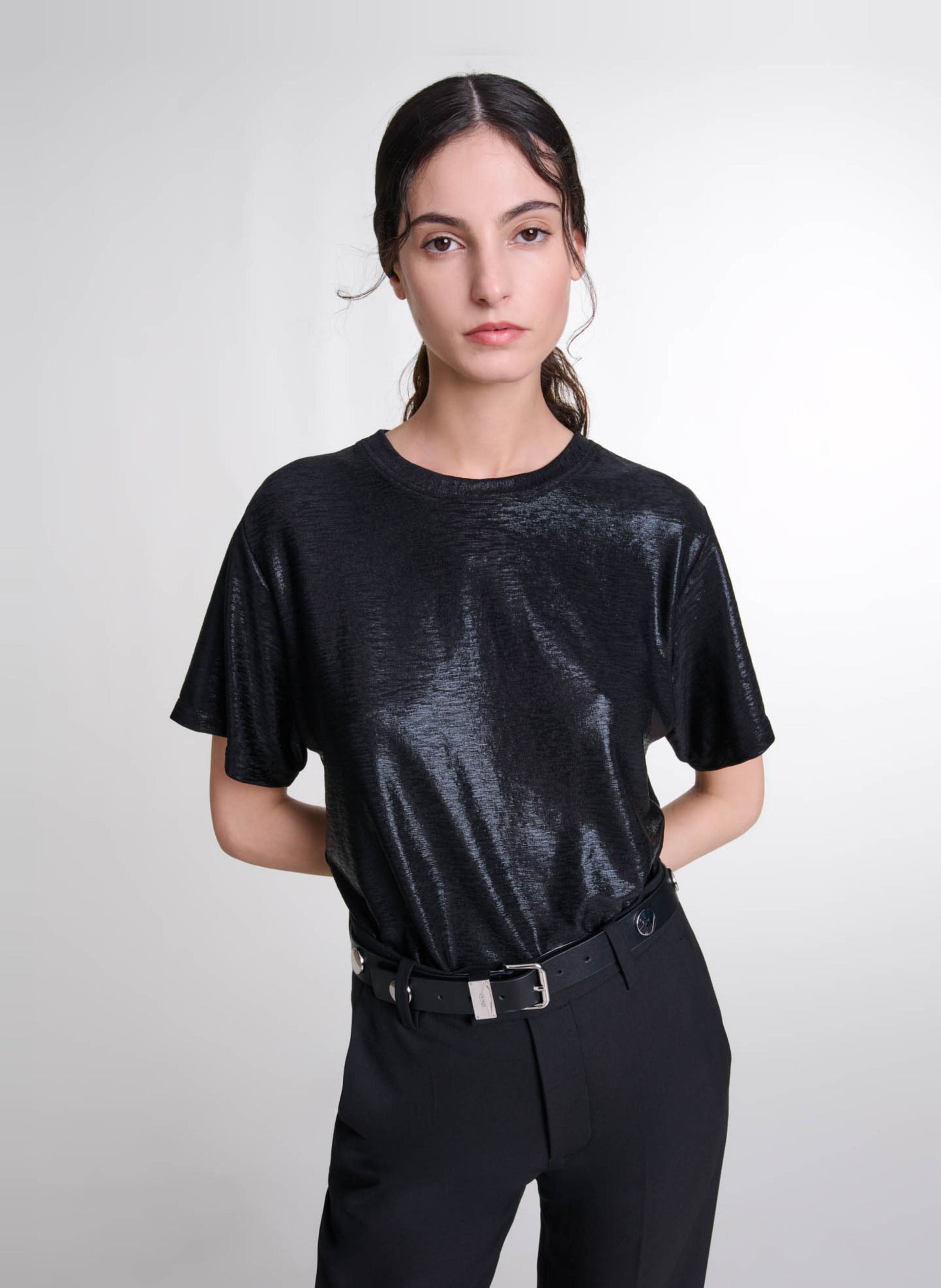 Tee-shirt Pailleté - Maje Femme | Printemps.com