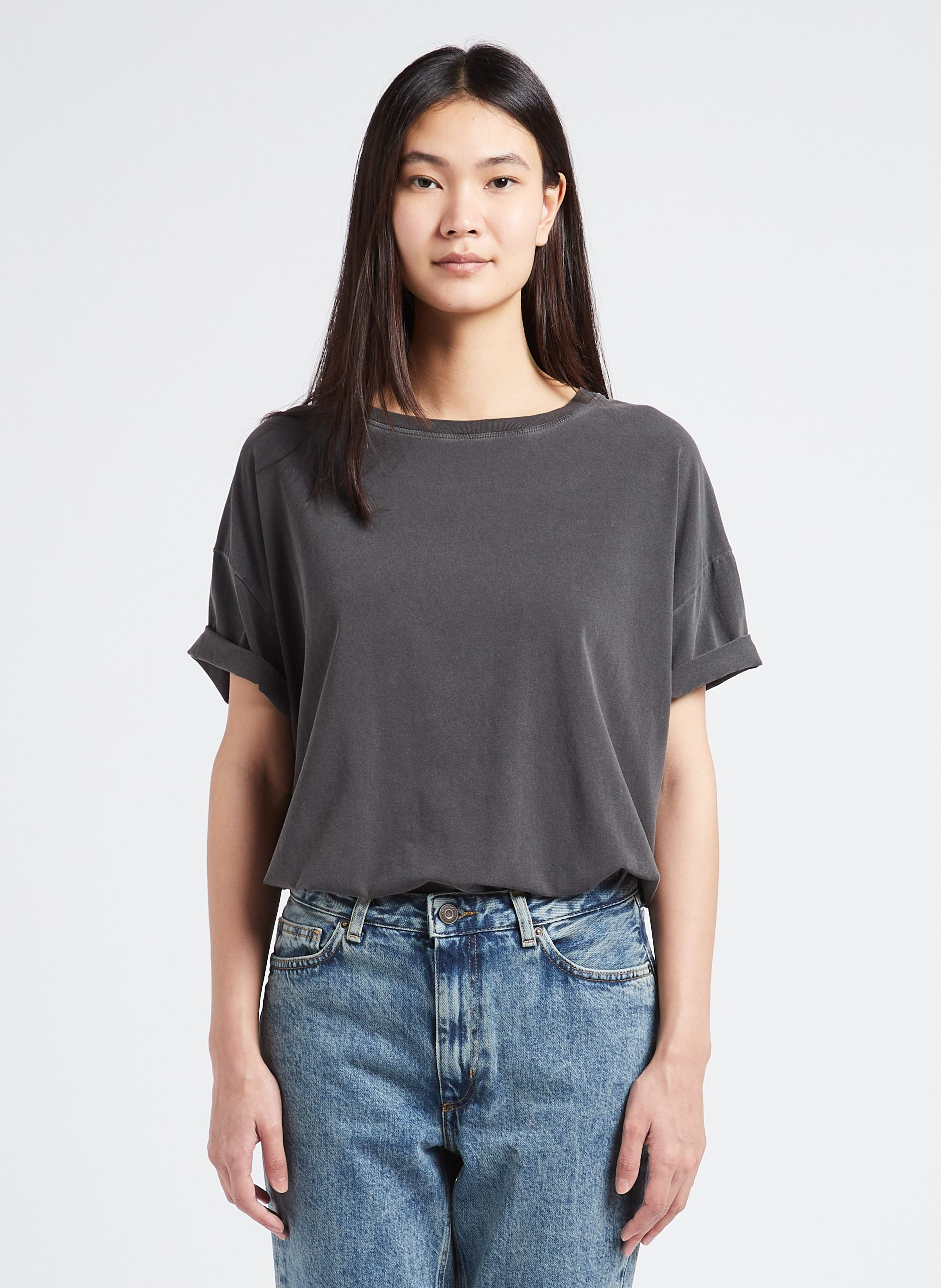TEE-SHIRT OVERSIZE COL ROND EN COTON MéLANGé PYMAZ - AMERICAN VINTAGE pour FEMME | Printemps.com