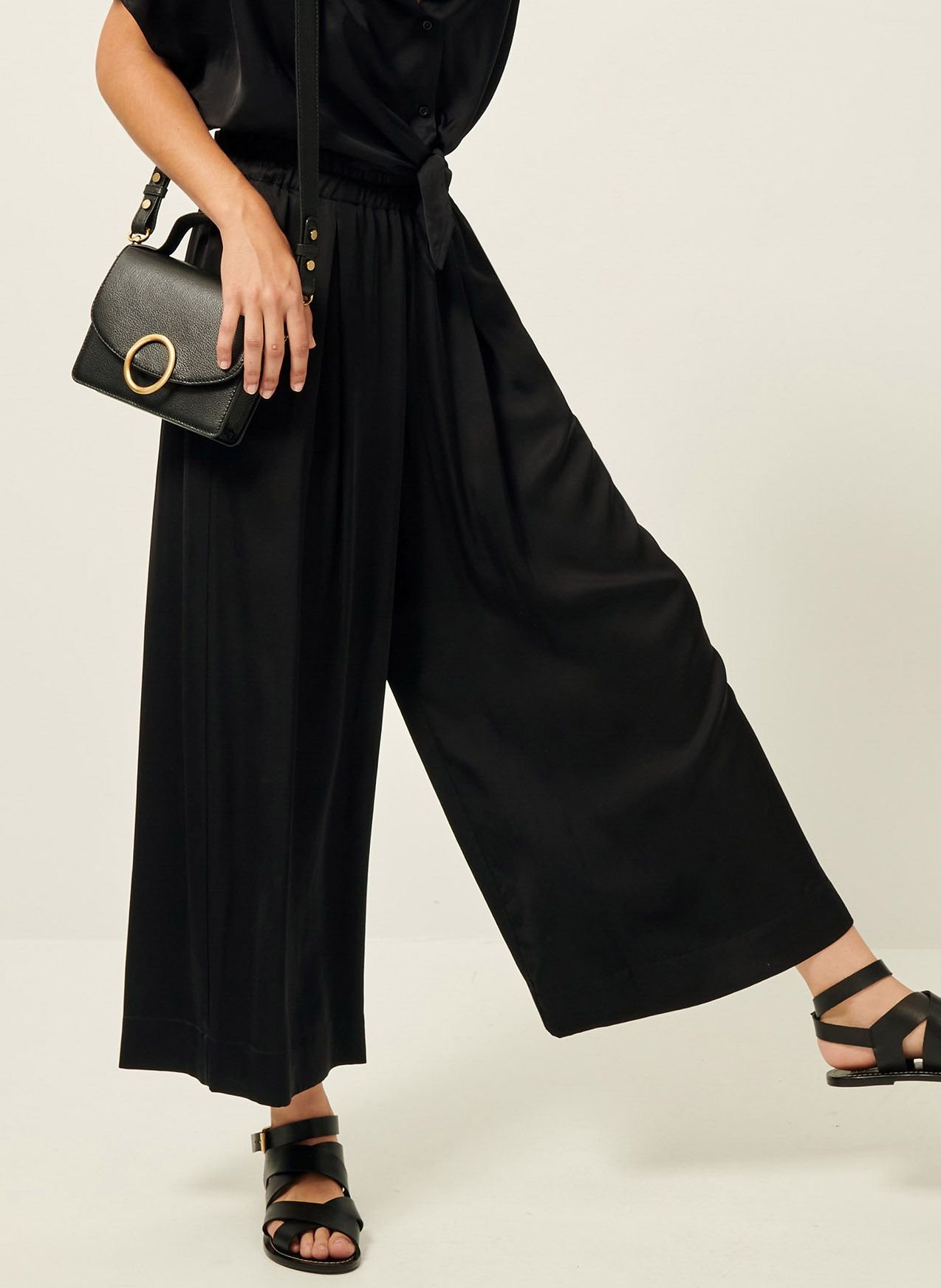 Pantalon Large Taille Haute Fluide Isla Night - Sessun Femme ...