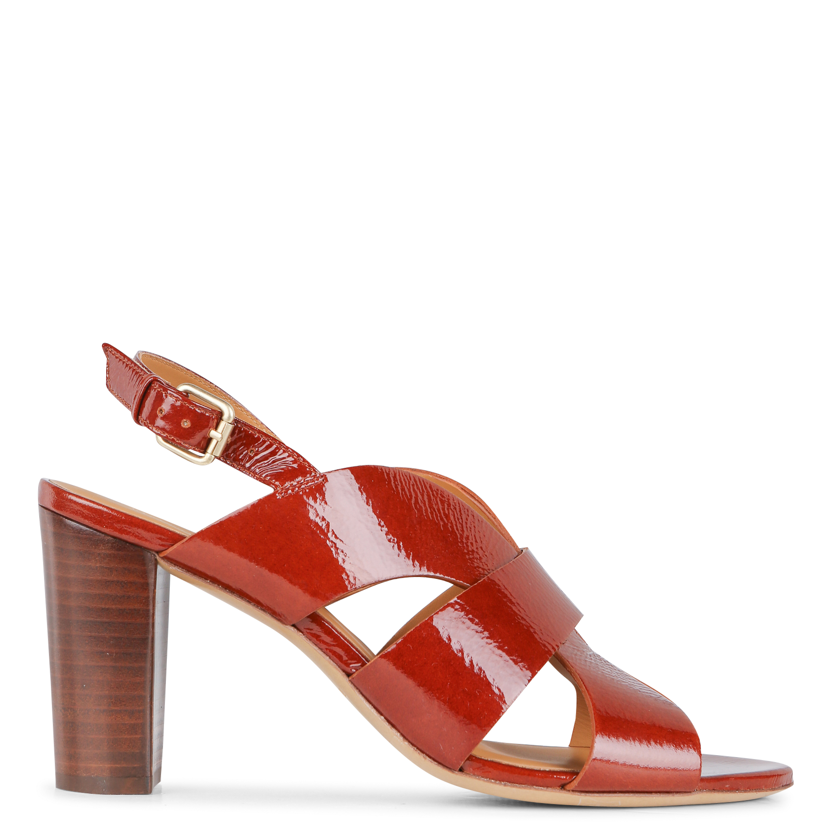 SANDALES à TALON EN CUIR CRAQUELé N55 - RIVECOUR pour FEMME | Printemps.com