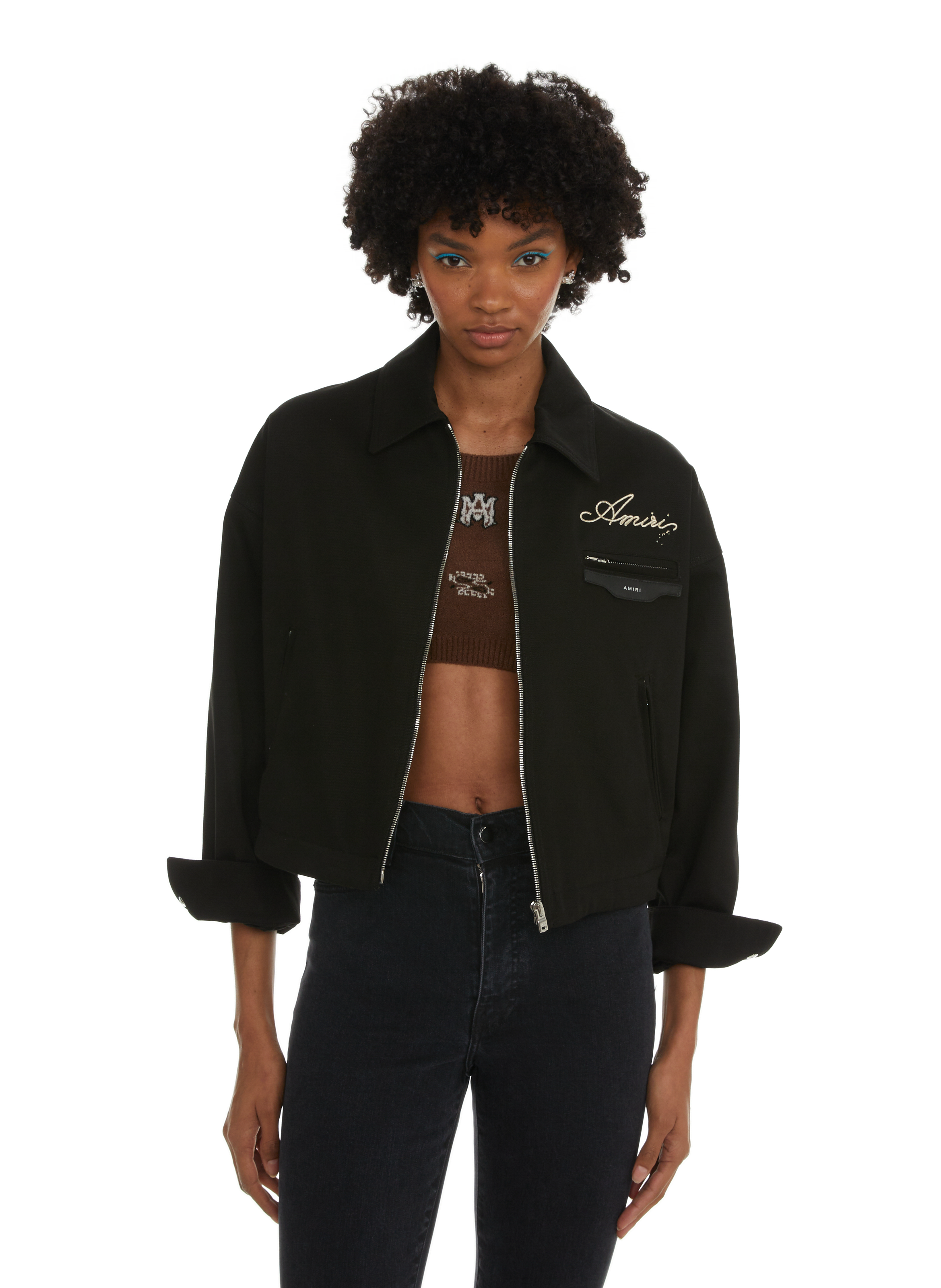 SHORT JACKET WITH RHINESTONE DETAILING - AMIRI for WOMEN | Printemps.com