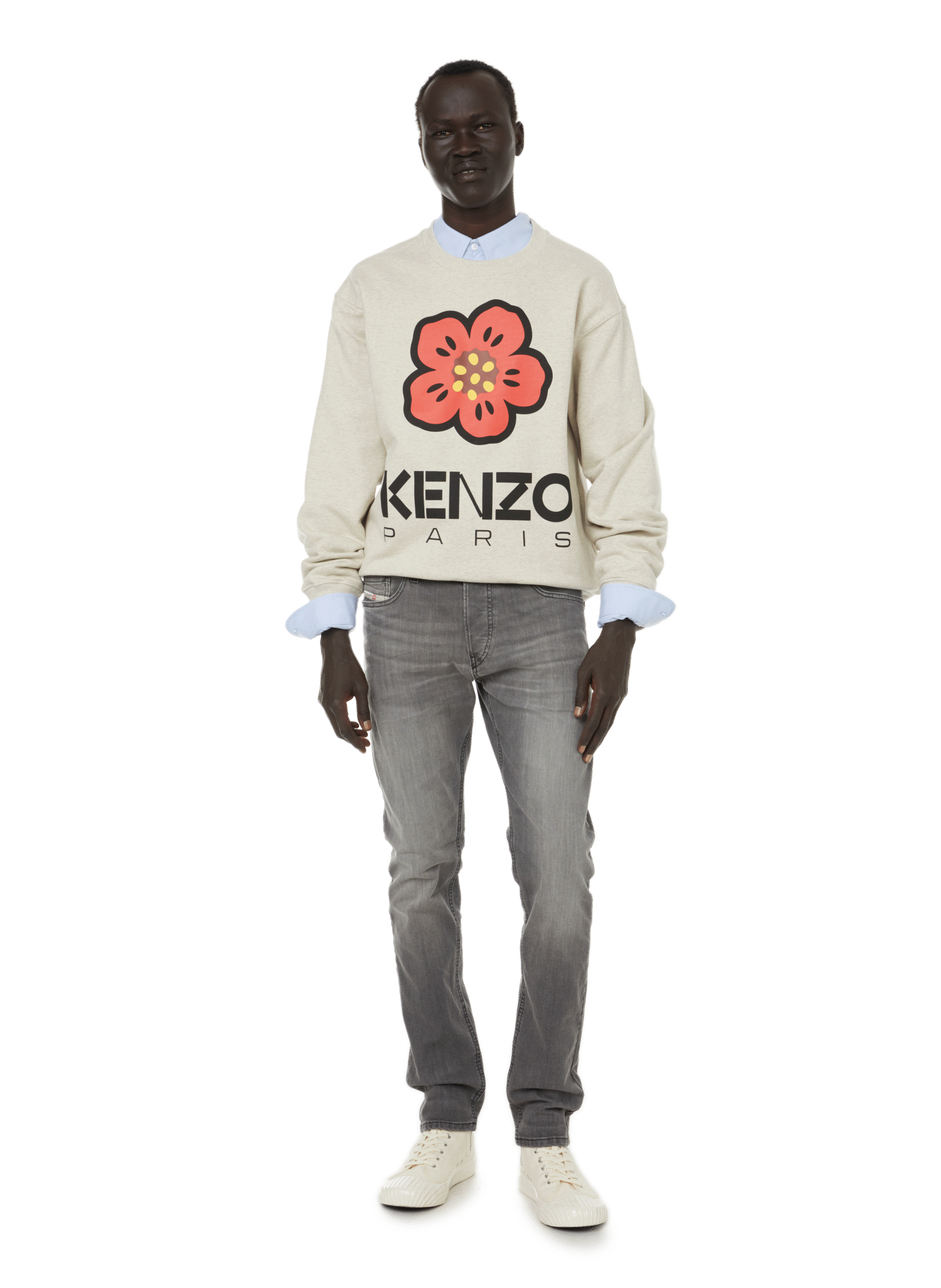 Sweatshirt boke flower en jersey de coton Gris Kenzo - Homme | Printemps.com